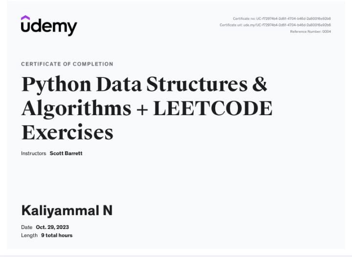 Kaliyammal N on LinkedIn: #python #datastructures #algorithms # ... Kaliyammal N on LinkedIn: #python #datastructures #algorithms # ...
