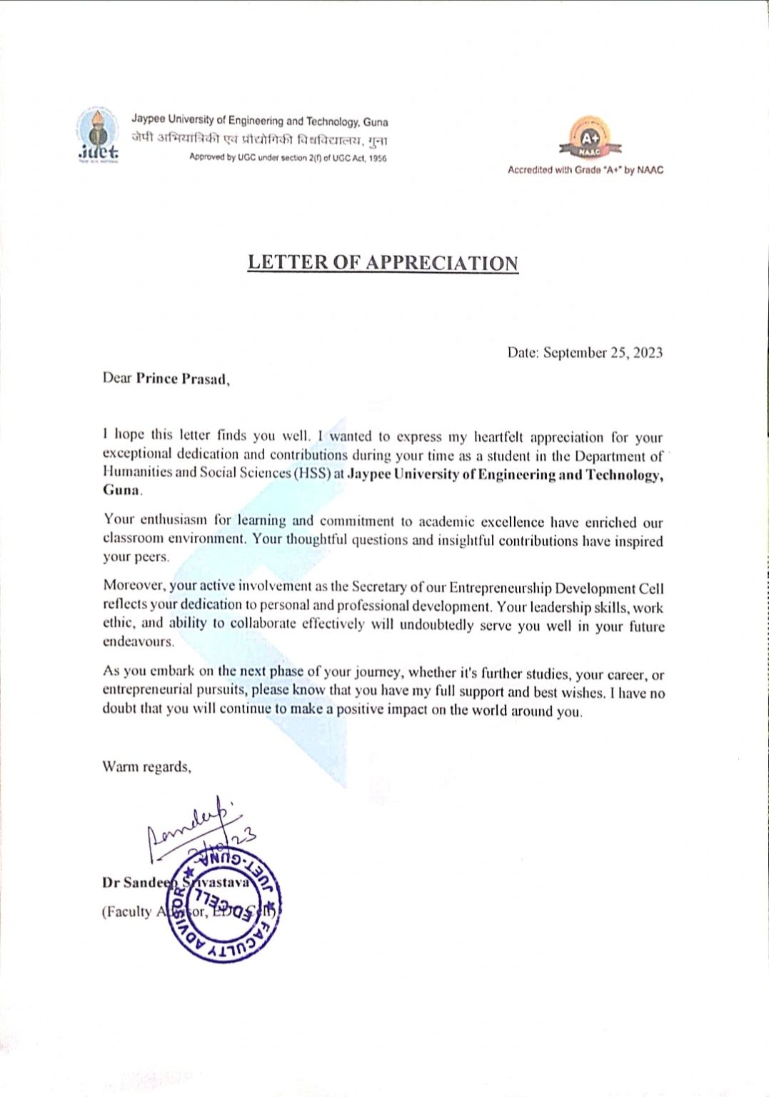 Prince Prasad on LinkedIn: #juet #ed #entrepreneurship Prince Prasad on LinkedIn: #juet #ed #entrepreneurship