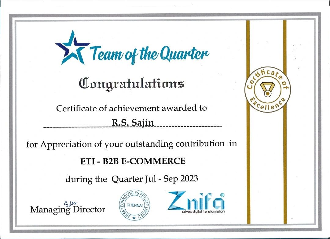 Sajin R.S posted on LinkedIn Sajin R.S posted on LinkedIn