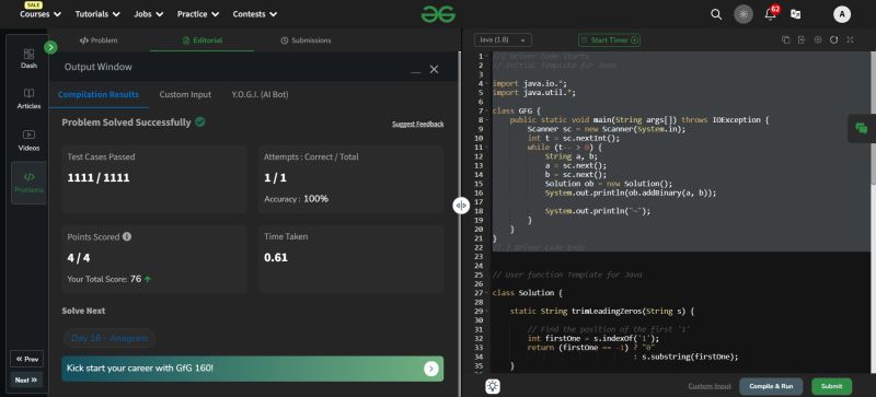 Ayush Chauhan on LinkedIn: #dsa #algorithmchallenge #gfg160days Ayush Chauhan on LinkedIn: #dsa #algorithmchallenge #gfg160days