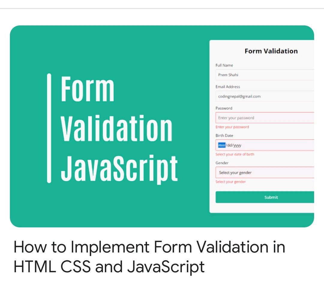 Rajkumar Ram en LinkedIn: form validation, how to implement form ... Rajkumar Ram en LinkedIn: form validation, how to implement form ...
