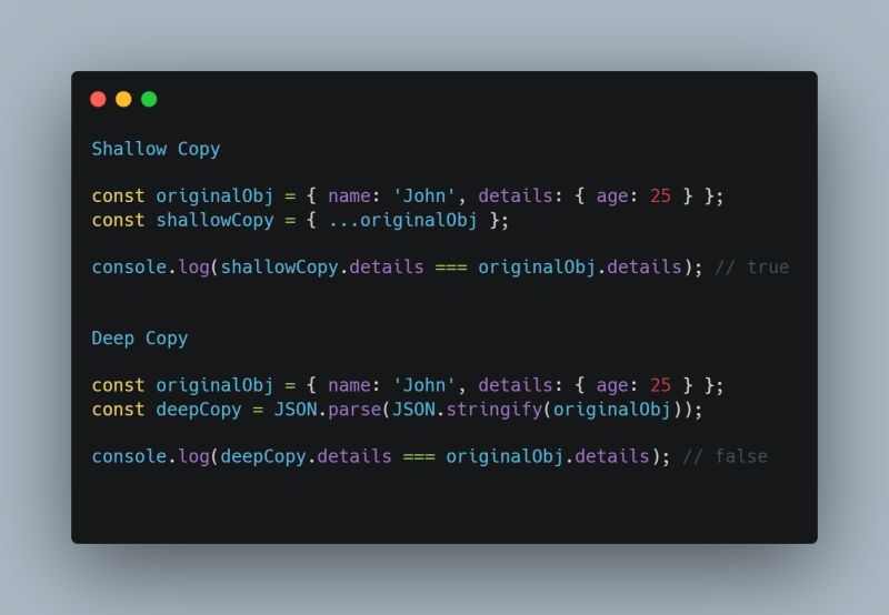 JavaScript Tip: Deep Copy vs Shallow Copy | Tharun Balaji J posted on ... JavaScript Tip: Deep Copy vs Shallow Copy | Tharun Balaji J posted on ...