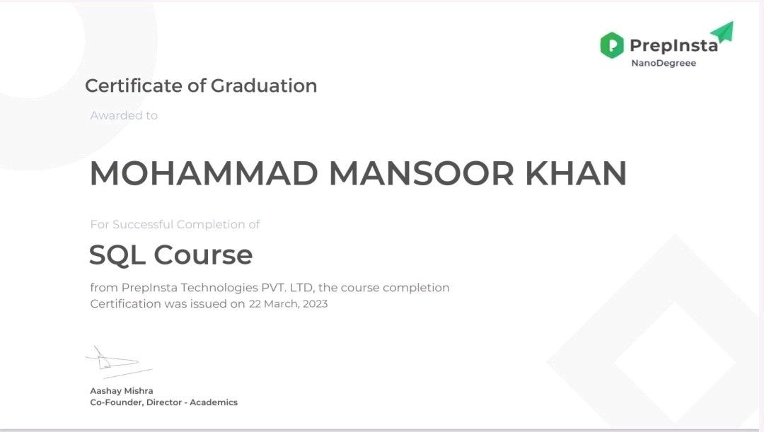 Mohammad Mansoor on LinkedIn: #sql Mohammad Mansoor on LinkedIn: #sql