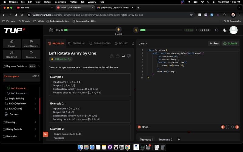 Karthik rajan M R on LinkedIn: Day 3 of 100days code left rotate the ... Karthik rajan M R on LinkedIn: Day 3 of 100days code left rotate the ...