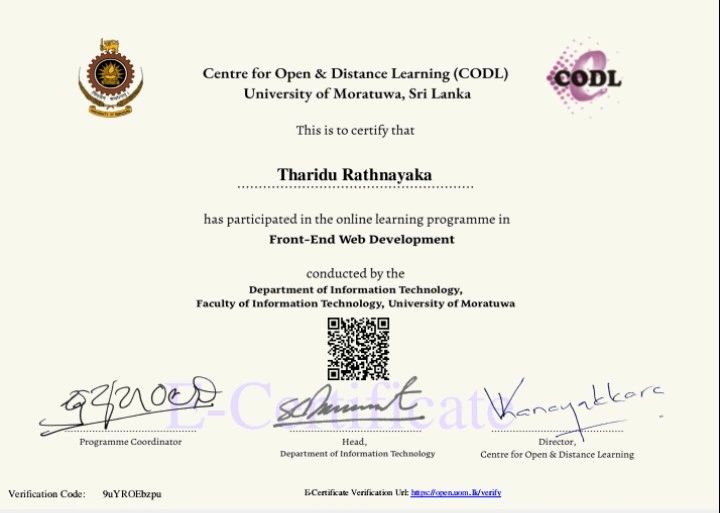 Tharidu Rathnayaka on LinkedIn: I’m happy to share that I’ve obtained a ... Tharidu Rathnayaka on LinkedIn: I’m happy to share that I’ve obtained a ...