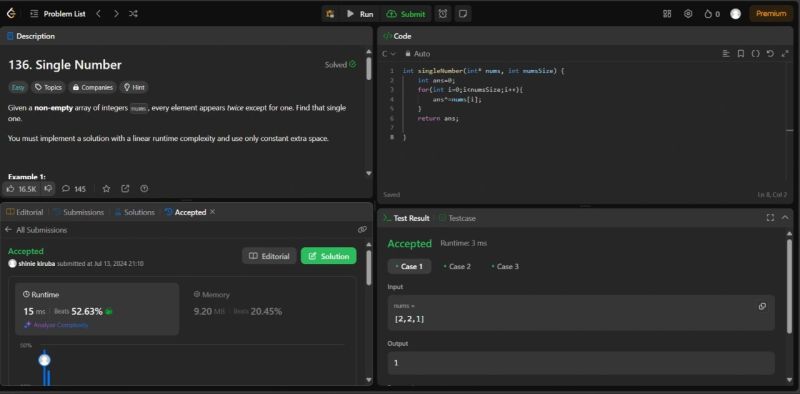 Day 68 of LeetCode challenge: Solving single number problem | Shinie ... Day 68 of LeetCode challenge: Solving single number problem | Shinie ...