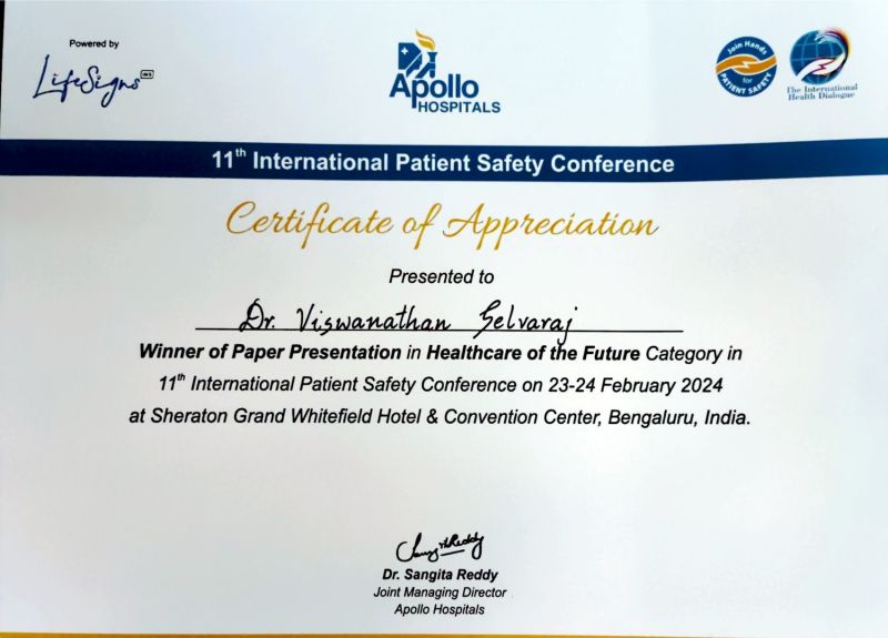 Dr.Viswanathan Selvaraj on LinkedIn: Thank you Apollo Hospitals for ... Dr.Viswanathan Selvaraj on LinkedIn: Thank you Apollo Hospitals for ...