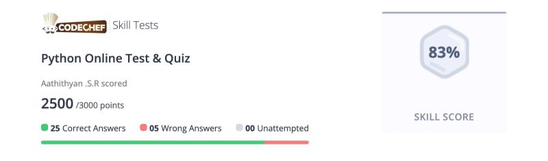 Aathithyan S.R on LinkedIn: #100daysofcode #python #codechef # ... Aathithyan S.R on LinkedIn: #100daysofcode #python #codechef # ...
