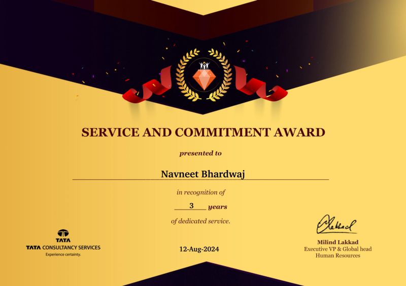 Navneet Bhardwaj on LinkedIn: #tcs #onetcs #recognition #service # ... Navneet Bhardwaj on LinkedIn: #tcs #onetcs #recognition #service # ...
