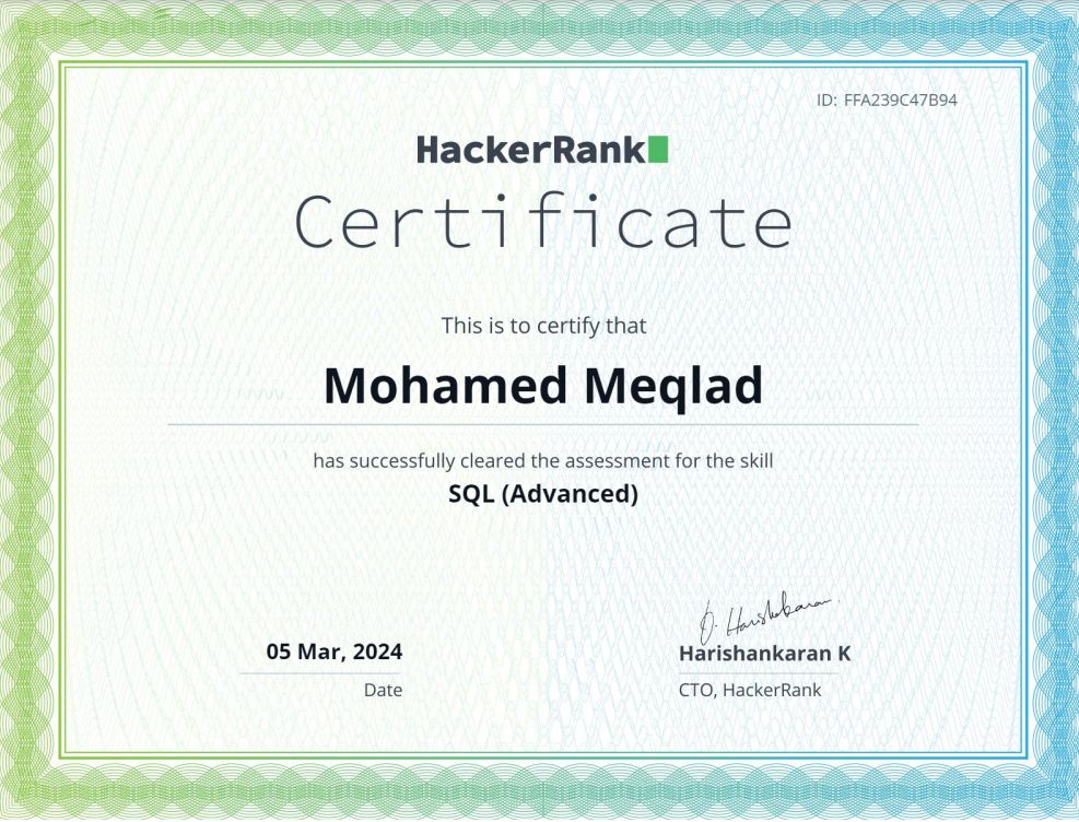 #sql #certified #dataskills | Mohamed Meqlad-CDMP© #sql #certified #dataskills | Mohamed Meqlad-CDMP©