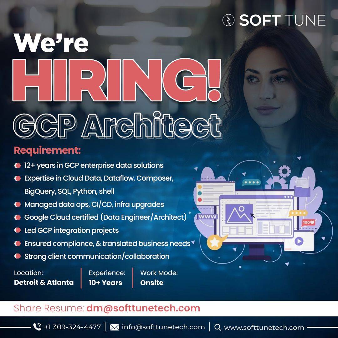 SoftTune Technologies on LinkedIn: #hiring #gcparchitect #clouddata # ... SoftTune Technologies on LinkedIn: #hiring #gcparchitect #clouddata # ...