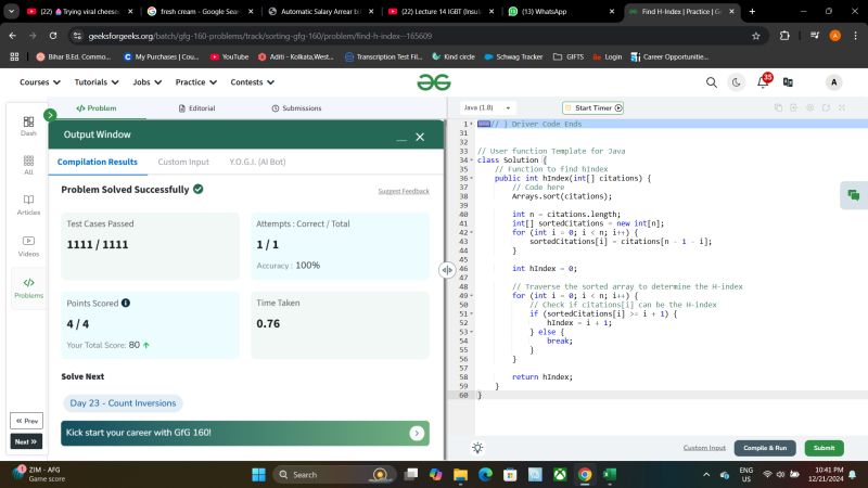 Aditi Singh on LinkedIn: #100daysofcode #problemsolving #java # ... Aditi Singh on LinkedIn: #100daysofcode #problemsolving #java # ...
