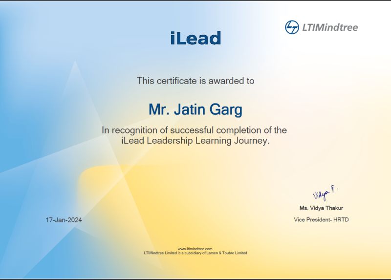 iLead: Leadership Program by LTIMindtree | Jatin Garg posted on the ... iLead: Leadership Program by LTIMindtree | Jatin Garg posted on the ...