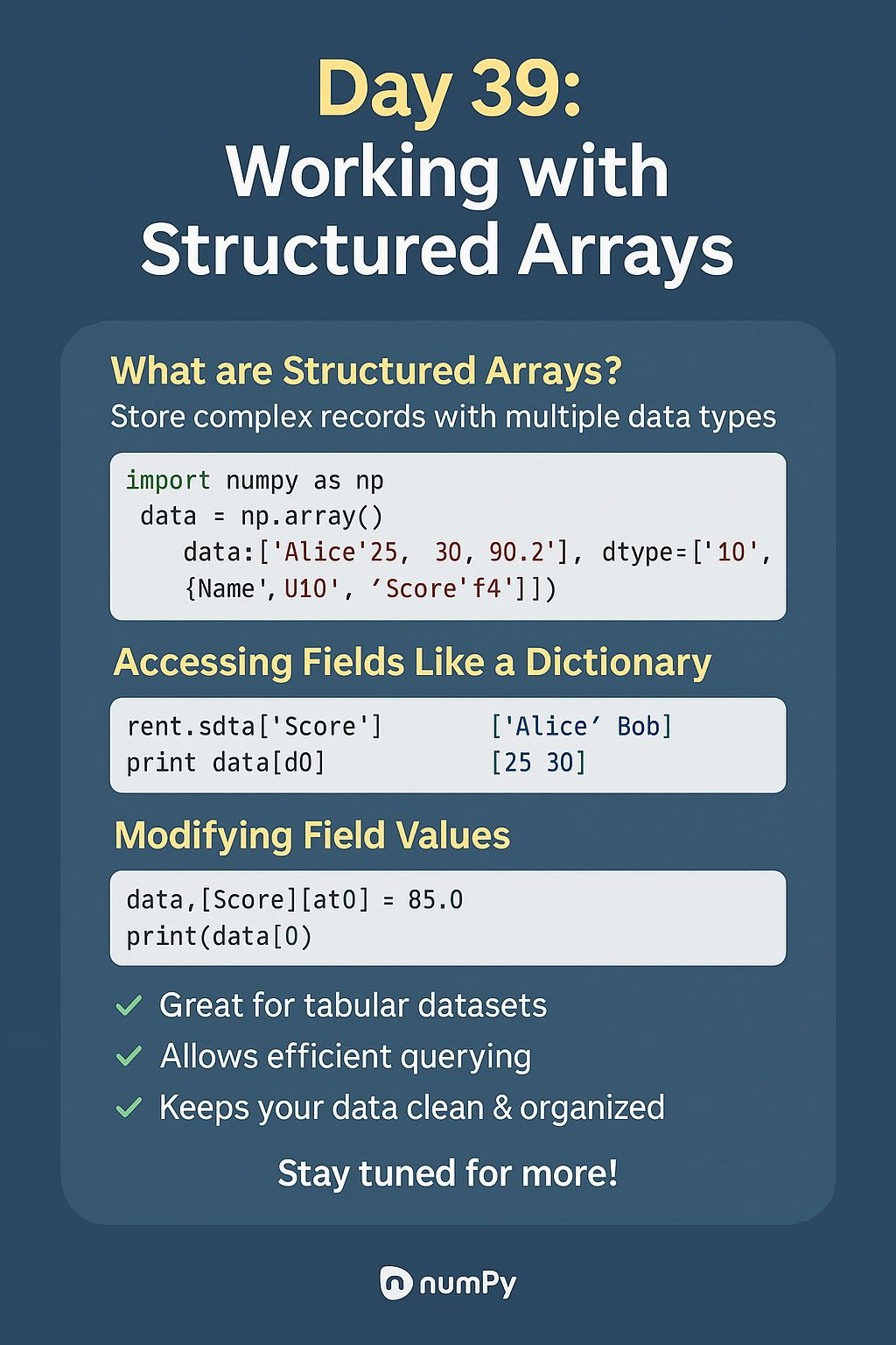 #100daysofcode #numpy #python #structureddata #linkedinlearning ... #100daysofcode #numpy #python #structureddata #linkedinlearning ...