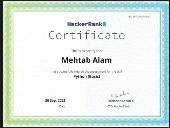Mehtab Alam on LinkedIn: #python #hackerrank Mehtab Alam on LinkedIn: #python #hackerrank