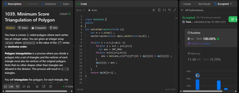 #100daysofcode #100daysofcode #leetcode #dynamicprogramming | Pankaj Chitra #100daysofcode #100daysofcode #leetcode #dynamicprogramming | Pankaj Chitra