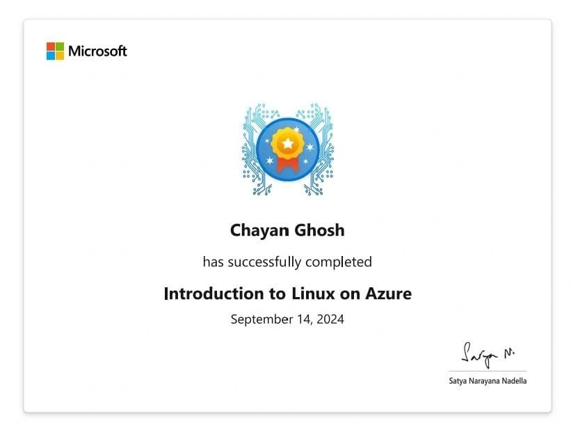 Chayan Ghosh on LinkedIn: #microsoftlearn #azure #linuxonazure # ... Chayan Ghosh on LinkedIn: #microsoftlearn #azure #linuxonazure # ...
