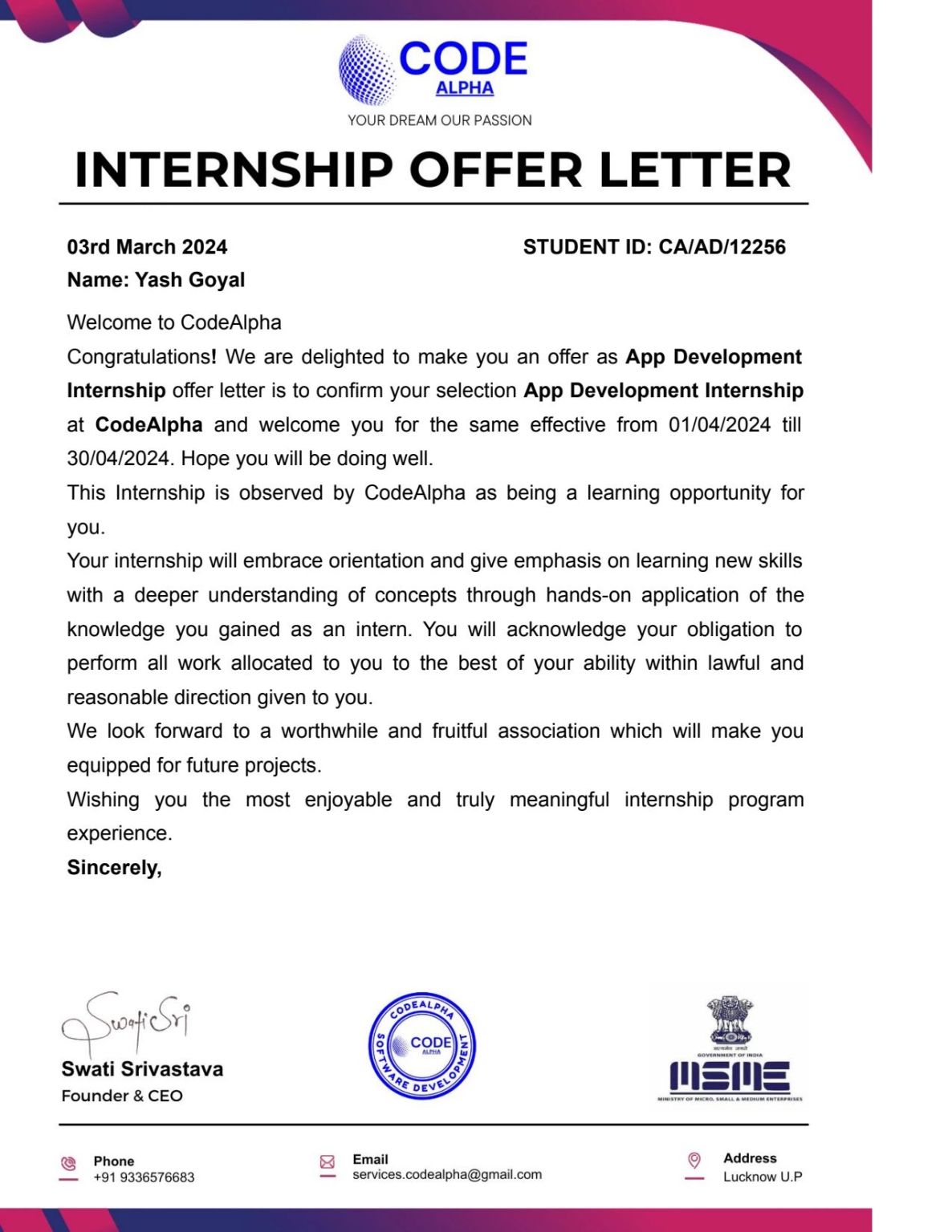 Yash Goyal on LinkedIn: #internship #codealpha #careerdevelopment Yash Goyal on LinkedIn: #internship #codealpha #careerdevelopment