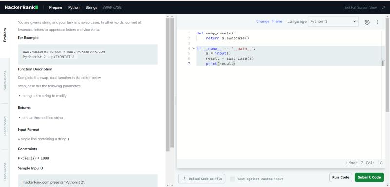 Day14 of Code Python Challenge: Swap cases | annu hooda posted on the ... Day14 of Code Python Challenge: Swap cases | annu hooda posted on the ...