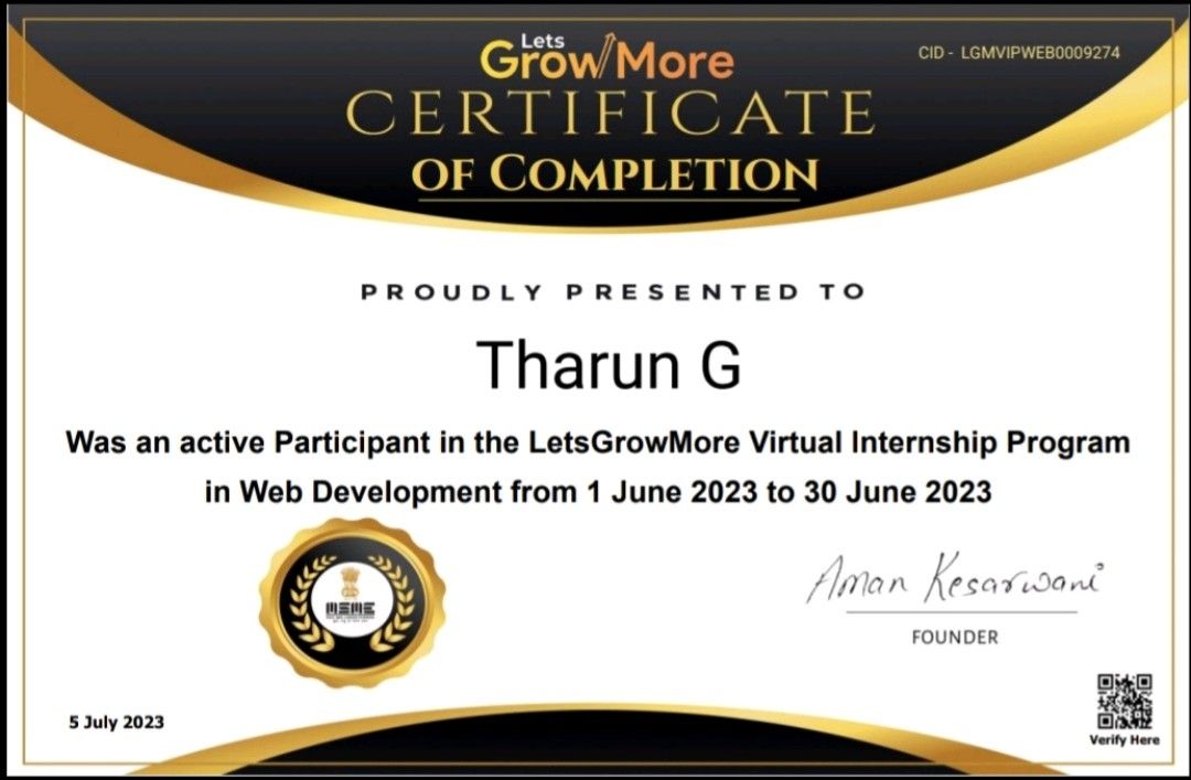 Tharun G on LinkedIn: #webdevelopment #webdevelopment #internship # ... Tharun G on LinkedIn: #webdevelopment #webdevelopment #internship # ...