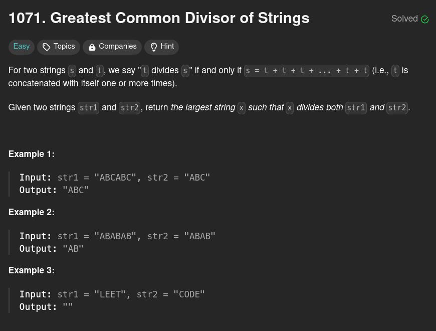Kishore SN on LinkedIn: #dsa #leetcode #string #gcd #math #optimal # ... Kishore SN on LinkedIn: #dsa #leetcode #string #gcd #math #optimal # ...