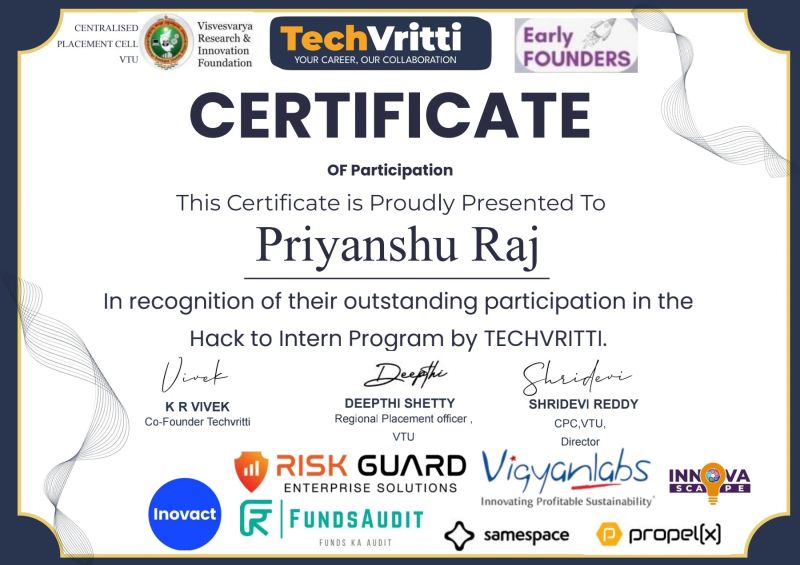 Priyanshu Raj Singh on LinkedIn: π participation certificate ππ― 24hr of ... Priyanshu Raj Singh on LinkedIn: π participation certificate ππ― 24hr of ...