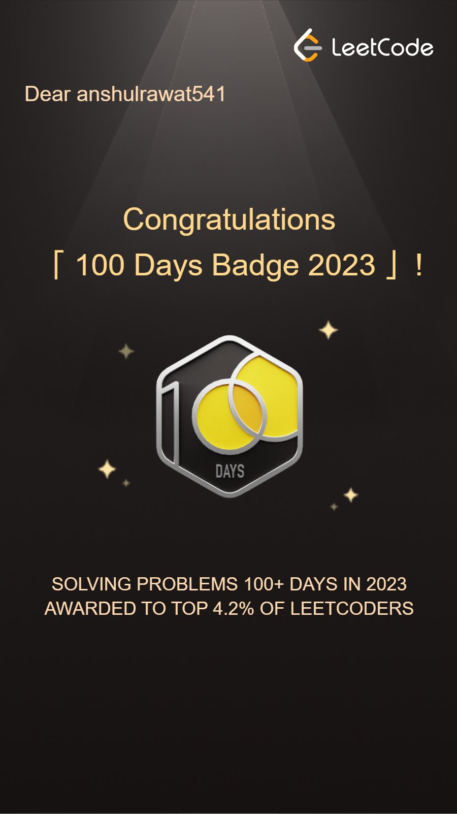 Praised by Leetcode for coding badge | Anshul Rawat posted on the topic ... Praised by Leetcode for coding badge | Anshul Rawat posted on the topic ...