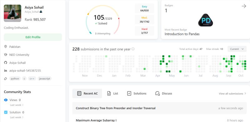 Asiya Sohail on LinkedIn: #leetcode #codingjourney #problemsolving # ... Asiya Sohail on LinkedIn: #leetcode #codingjourney #problemsolving # ...
