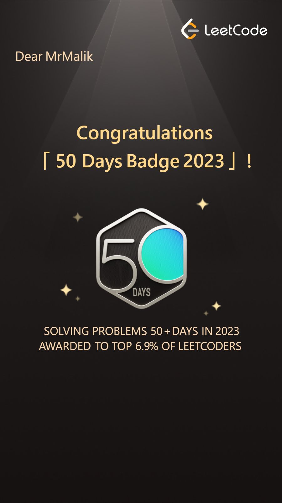 Finished 50 Days of Code on LeetCode | Uttam Malik posted on the topic ... Finished 50 Days of Code on LeetCode | Uttam Malik posted on the topic ...