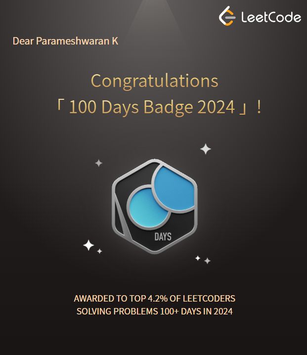 Parameshwaran K on LinkedIn: #100daysofleetcode #leetcode # ... Parameshwaran K on LinkedIn: #100daysofleetcode #leetcode # ...