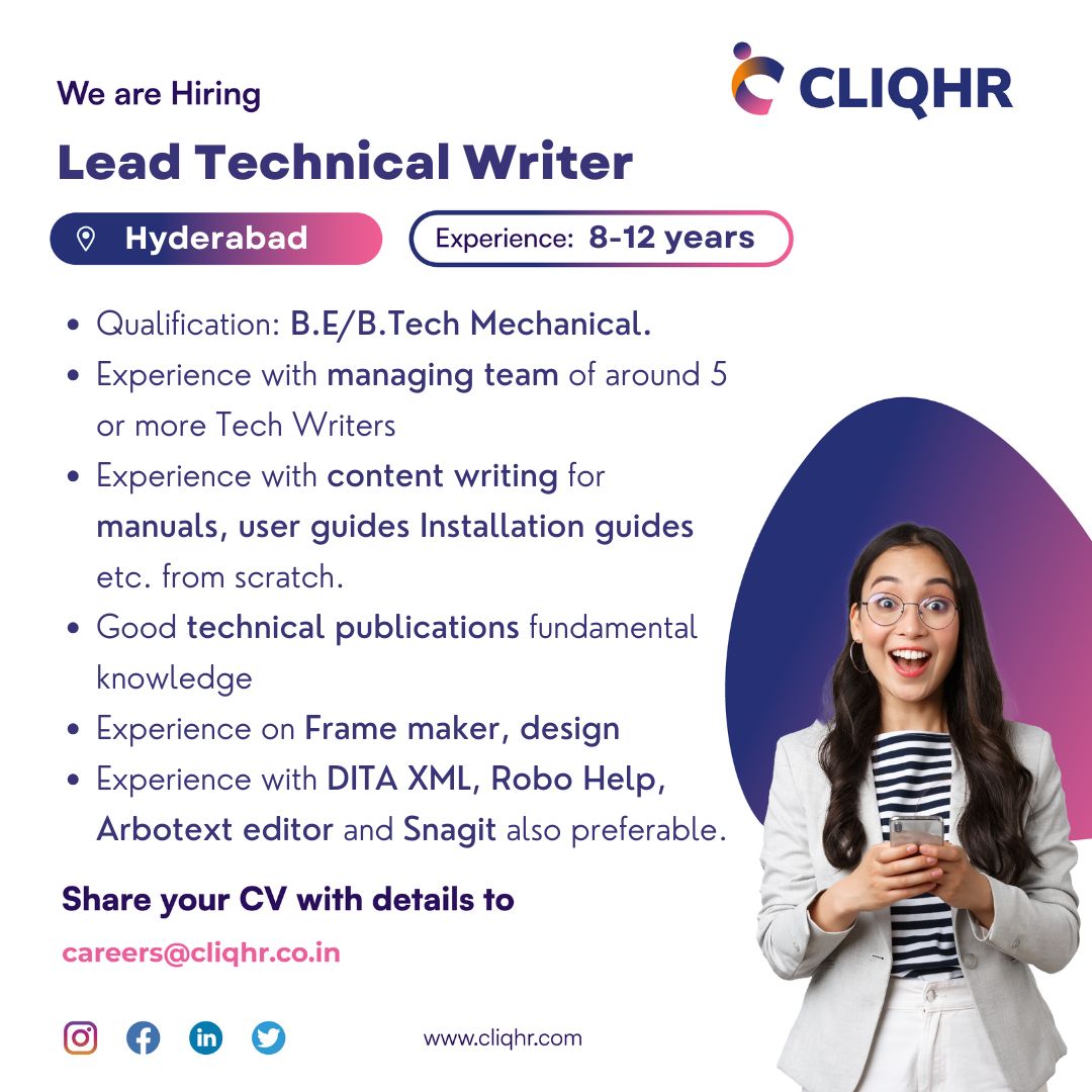 CLIQHR Recruitment Services on LinkedIn: #hiring #technicalwriting # ... CLIQHR Recruitment Services on LinkedIn: #hiring #technicalwriting # ...