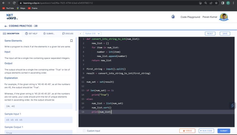 Pavan Kumar on LinkedIn: NxtWave CODING PRACTICE - 28 Pavan Kumar on LinkedIn: NxtWave CODING PRACTICE - 28