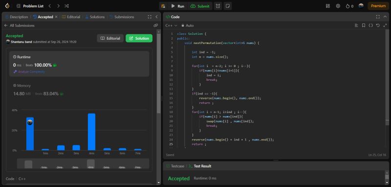 Shantanu Band on LinkedIn: #leetcode #codingchallenge #nextpermutation ... Shantanu Band on LinkedIn: #leetcode #codingchallenge #nextpermutation ...