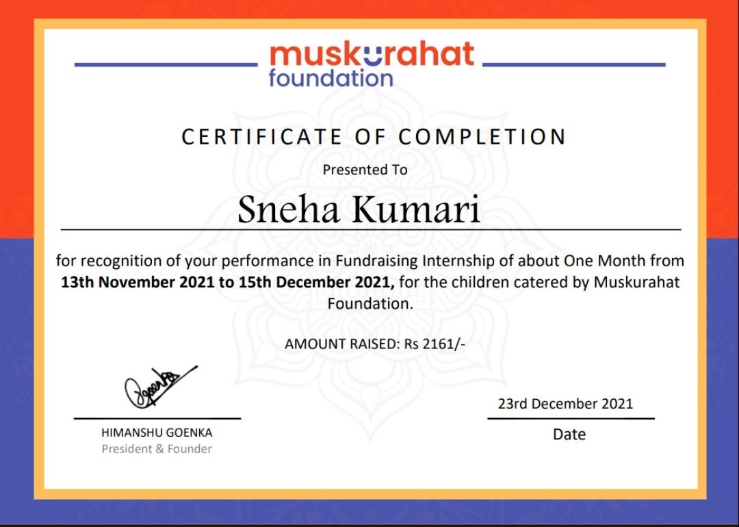 SNEHA KUMARI on LinkedIn: #experience #internship #career #grateful SNEHA KUMARI on LinkedIn: #experience #internship #career #grateful