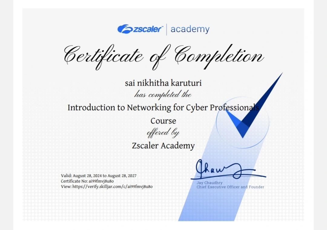 Sai Nikhitha Karuturi on LinkedIn: #cybersecurity #networking # ... Sai Nikhitha Karuturi on LinkedIn: #cybersecurity #networking # ...