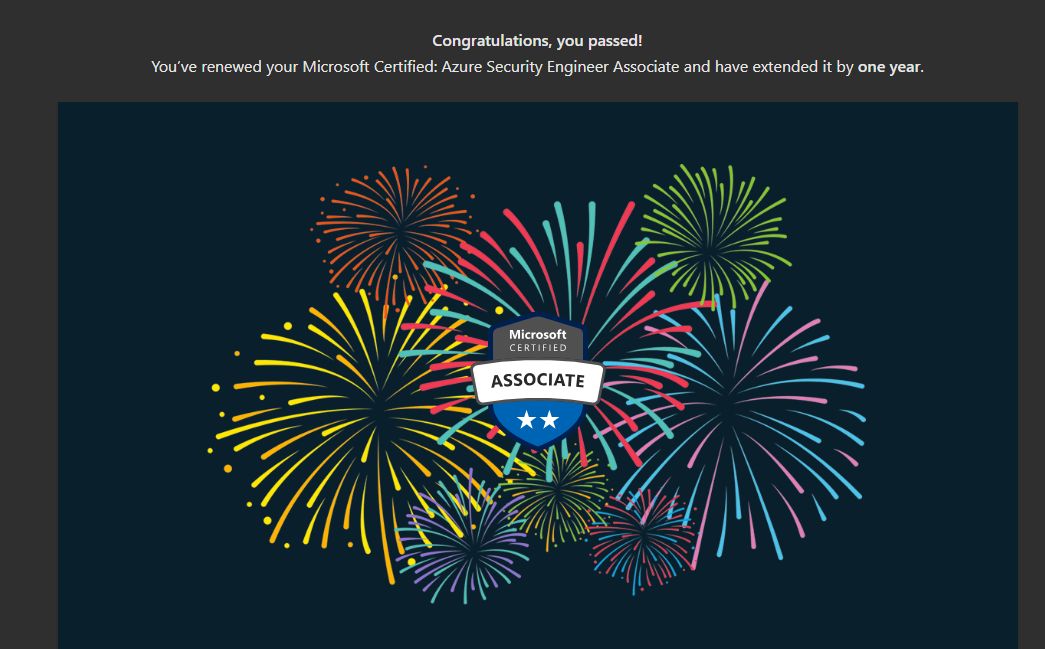 Just renewed my Microsoft Certified Security Certs for another year ... Just renewed my Microsoft Certified Security Certs for another year ...