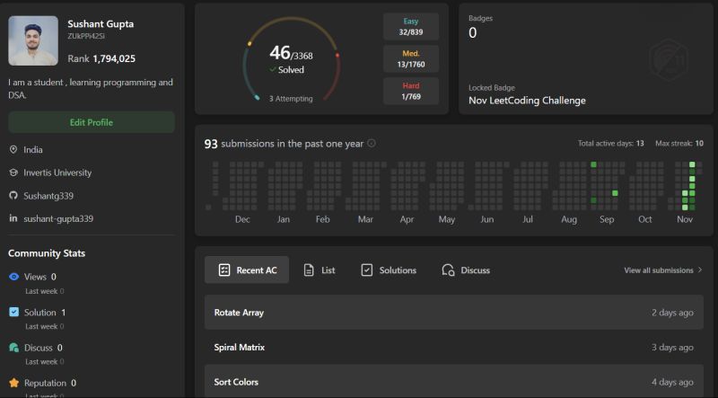 Sushant Gupta on LinkedIn: #leetcode #consistencymatters # ... Sushant Gupta on LinkedIn: #leetcode #consistencymatters # ...