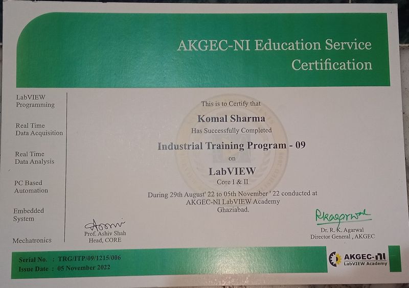 Komal Sharma on LinkedIn: #progress #learningjourney #ni #labview #akg Komal Sharma on LinkedIn: #progress #learningjourney #ni #labview #akg