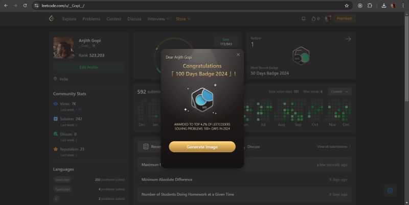 Anjith Gopi on LinkedIn: #leetcode #100daysofcode #codingjourney # ... Anjith Gopi on LinkedIn: #leetcode #100daysofcode #codingjourney # ...