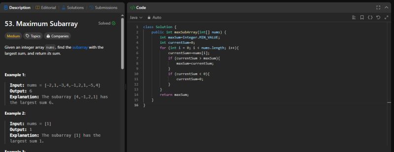 #100daysofcode #leetcode #java #kadane #algorithms #problemsolving ... #100daysofcode #leetcode #java #kadane #algorithms #problemsolving ...