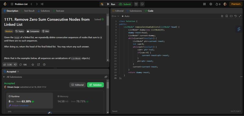 Shivam Gurjar on LinkedIn: Day 11 of #100DaysOfLeetCode 🚀 Problem ... Shivam Gurjar on LinkedIn: Day 11 of #100DaysOfLeetCode 🚀 Problem ...