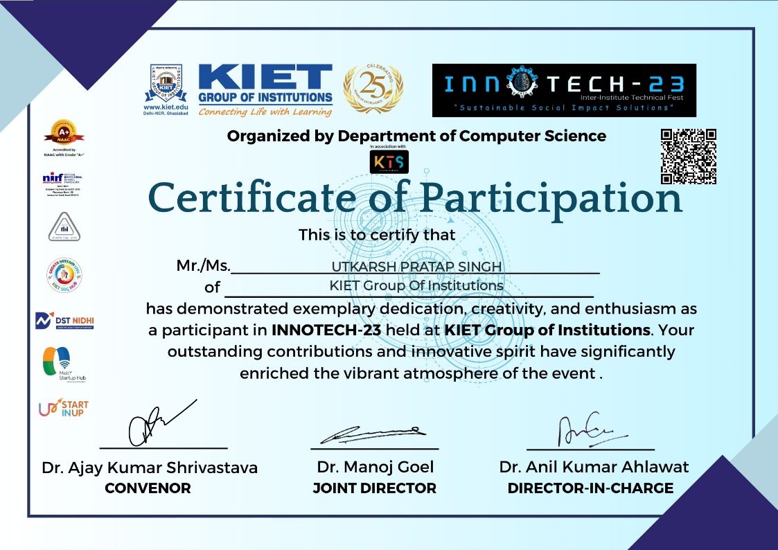 Utkarsh Pratap Singh on LinkedIn: #innotech2023 Utkarsh Pratap Singh on LinkedIn: #innotech2023