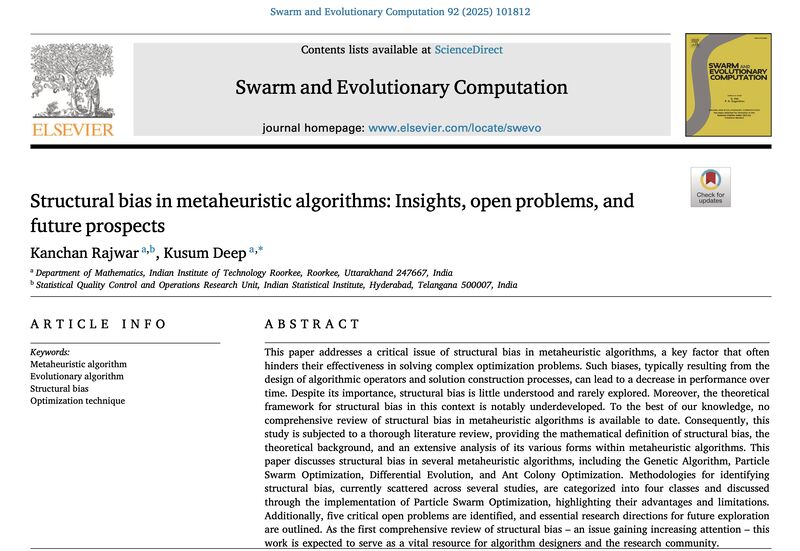Kanchan Rajwar on LinkedIn: #evolutionary_algorithms #swarm_algorithms… Kanchan Rajwar on LinkedIn: #evolutionary_algorithms #swarm_algorithms…