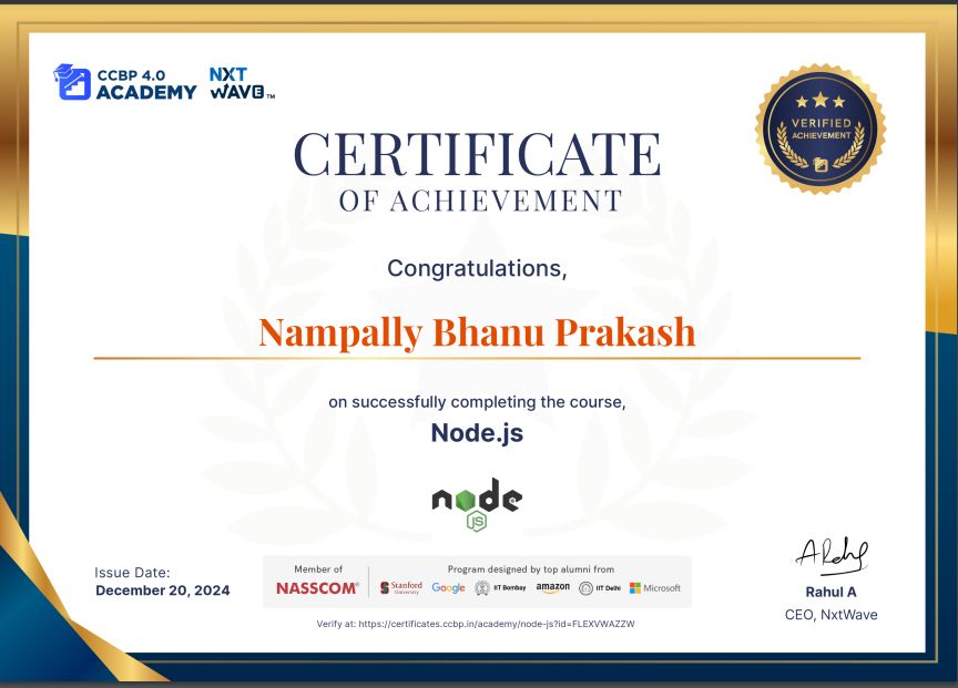 Bhanu Prakash Nampally on LinkedIn: Thrilled to have completed the ... Bhanu Prakash Nampally on LinkedIn: Thrilled to have completed the ...