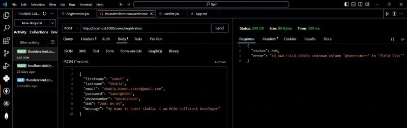 Saket Shukla on LinkedIn: #mysql #sqlqueries #thunderclient #reactjs # ... Saket Shukla on LinkedIn: #mysql #sqlqueries #thunderclient #reactjs # ...