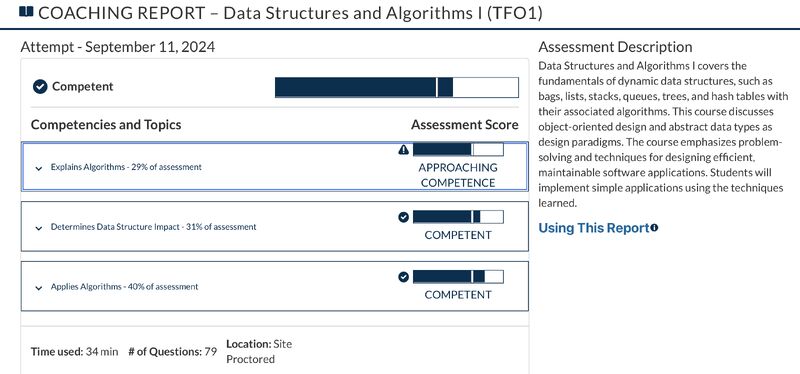 Passed Data Structures and Algorithms C949 | Uli Zaragoza posted on the ... Passed Data Structures and Algorithms C949 | Uli Zaragoza posted on the ...