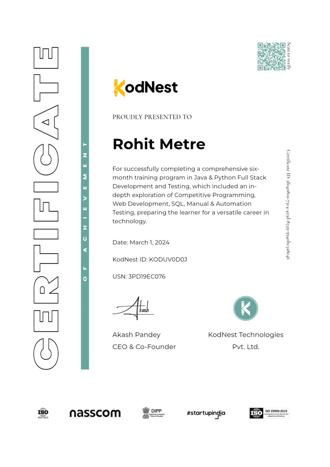Rohit Metre on LinkedIn: #javadeveloper #fullstackdeveloper #kodnest # ... Rohit Metre on LinkedIn: #javadeveloper #fullstackdeveloper #kodnest # ...