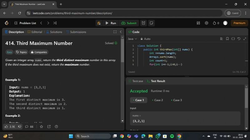 Bharani Tharan on LinkedIn: 18.leetcode program in third maximum number ... Bharani Tharan on LinkedIn: 18.leetcode program in third maximum number ...