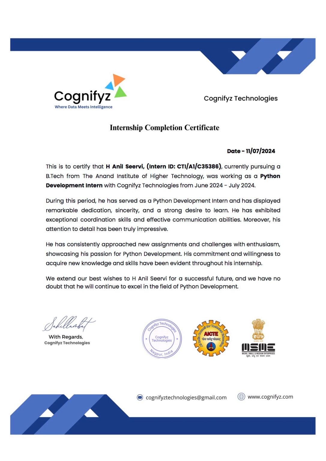 Anil Seervi on LinkedIn: #cognifyz #cognifyztechnologies # ... Anil Seervi on LinkedIn: #cognifyz #cognifyztechnologies # ...