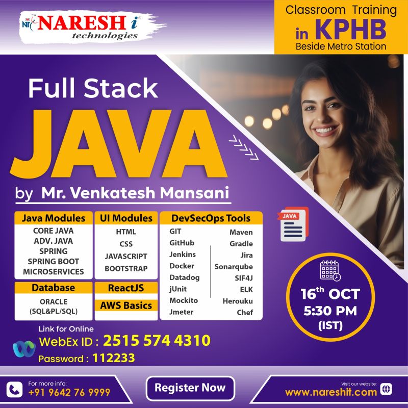 Naresh i Technologies on LinkedIn: #fullstackjava #corejava #java # ... Naresh i Technologies on LinkedIn: #fullstackjava #corejava #java # ...